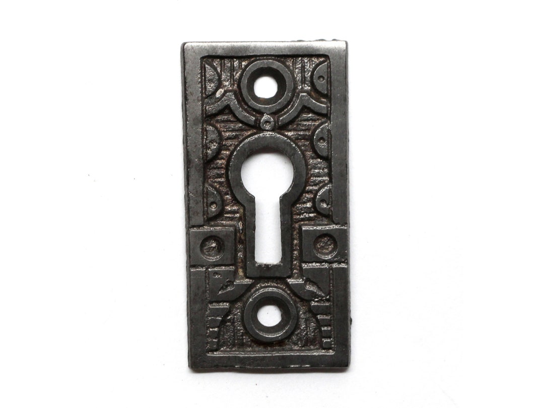 Antique 2.125 In. Black Cast Iron Aesthetic Door Keyhole Cover Plate - Etsy
