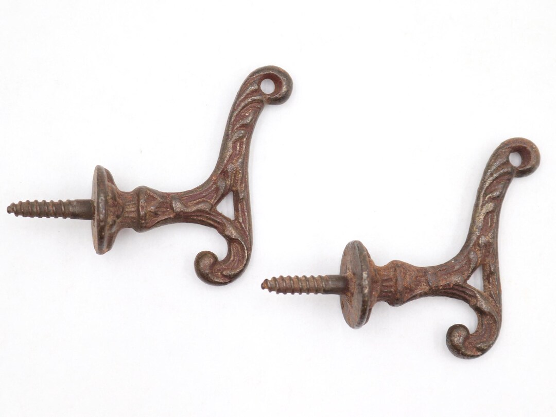 Pair of Antique Art Nouveau Cast Iron Wall Hooks - Etsy
