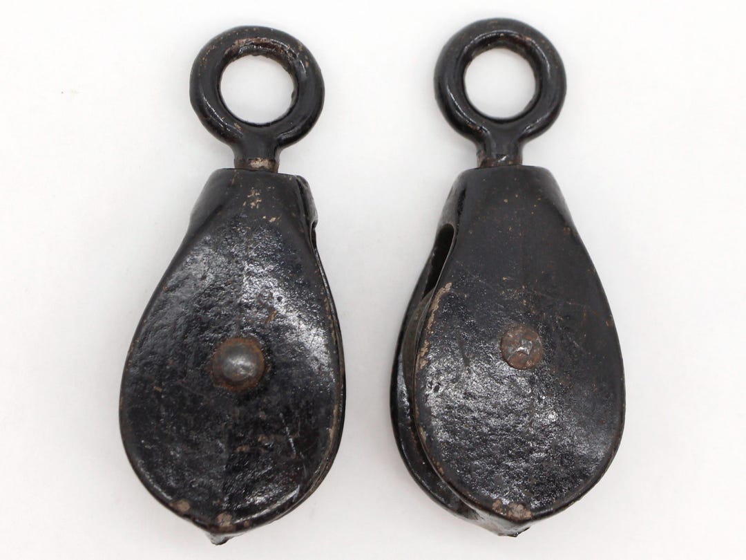 Pair of Vintage 3 In. Single Wheel Black Steel Pulleys - Etsy