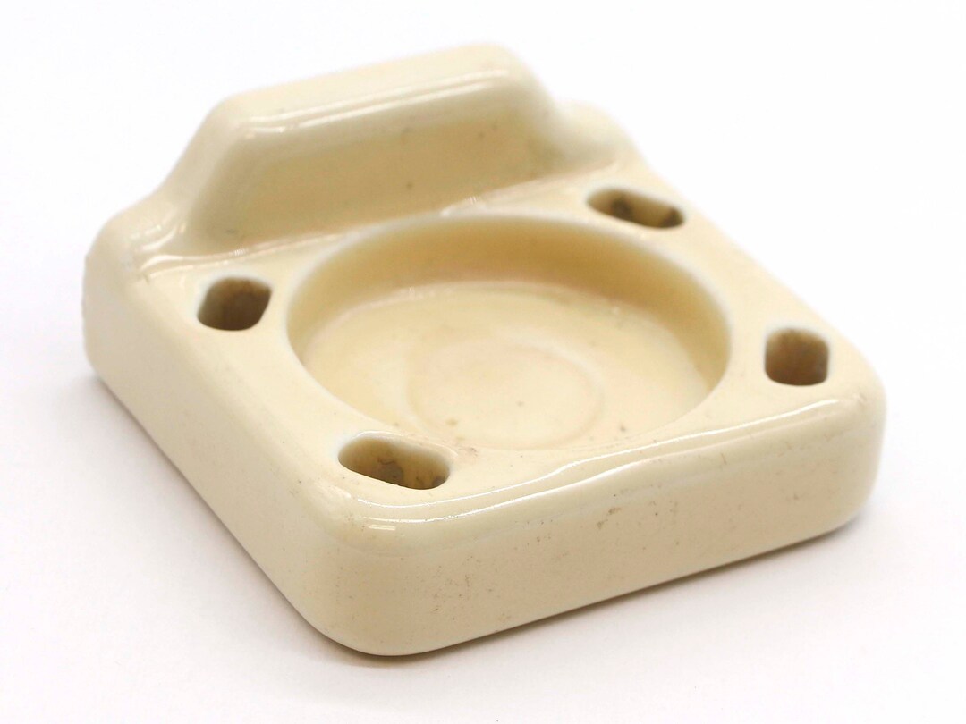 Vintage Ceramic Light Yellow Bathroom Wall Cup & Toothbrush Holder - Etsy