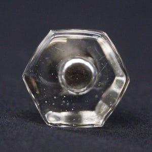Vintage Hexagon 1 In. Clear Glass Cabinet Drawer Knob - Etsy