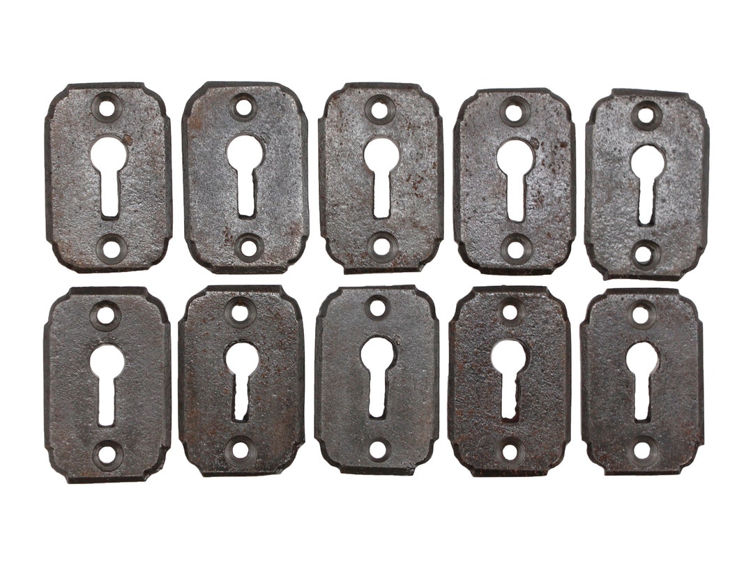 Set of 10 Repro Black Cast Iron Rounded Corner Door Keyhole Covers - Etsy