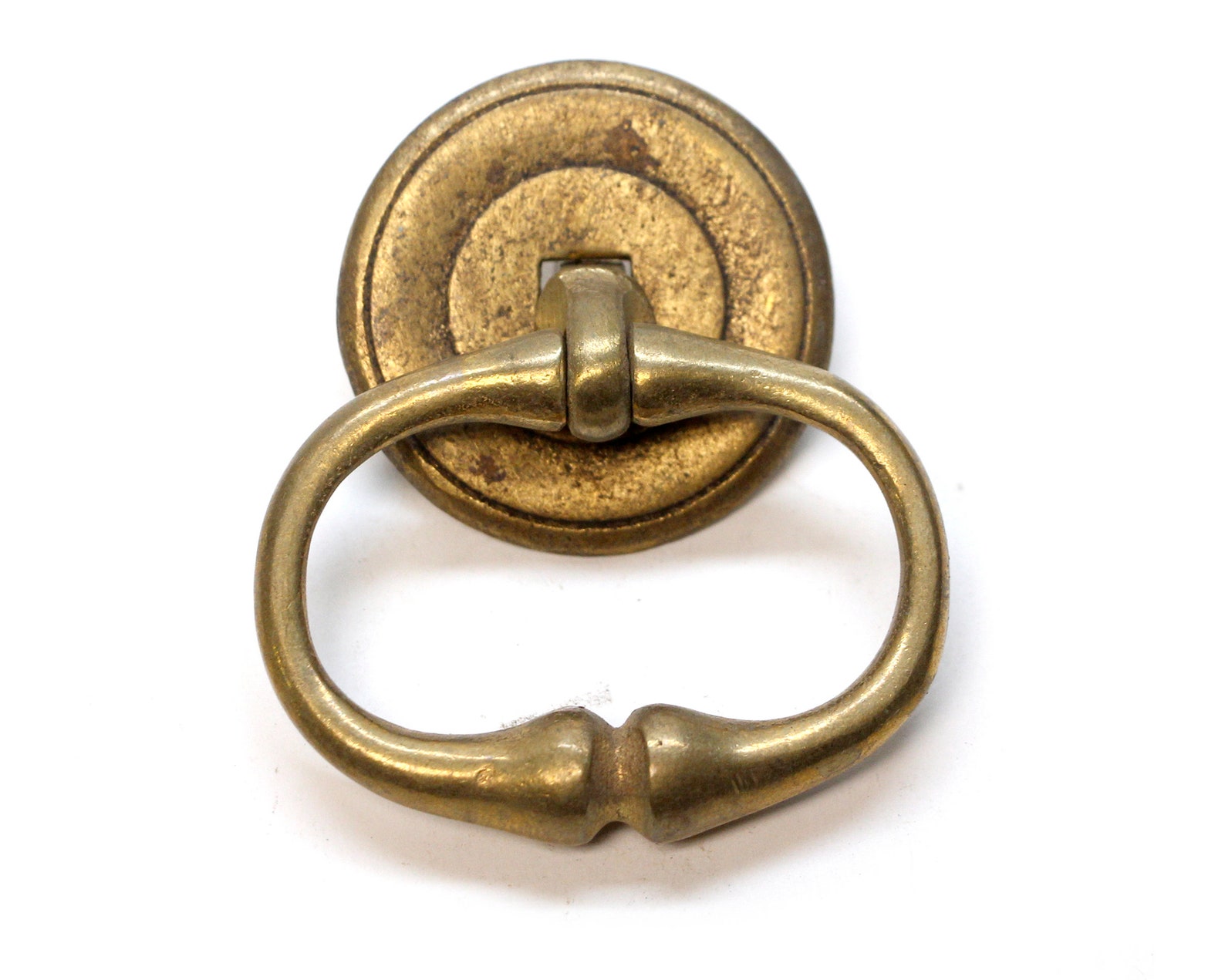 Traditional Brass Drawer Ring Pull With Rosette - Etsy