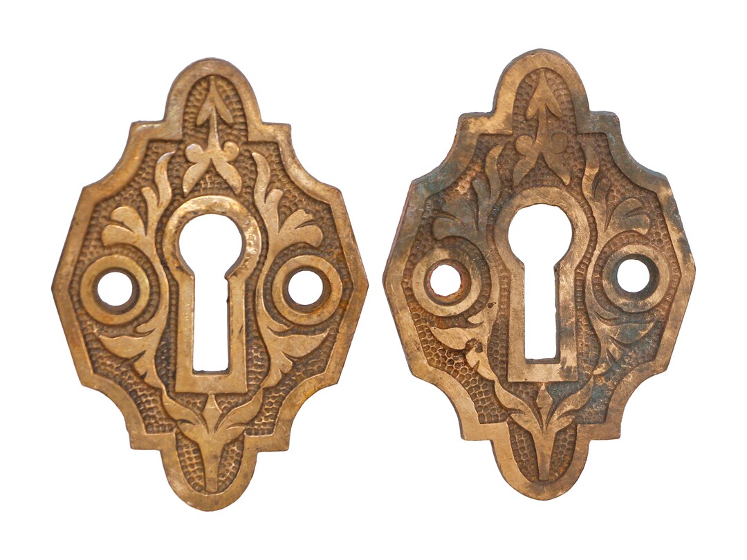 Pair of Antique Bronze Victorian Door Keyhole Covers - Etsy