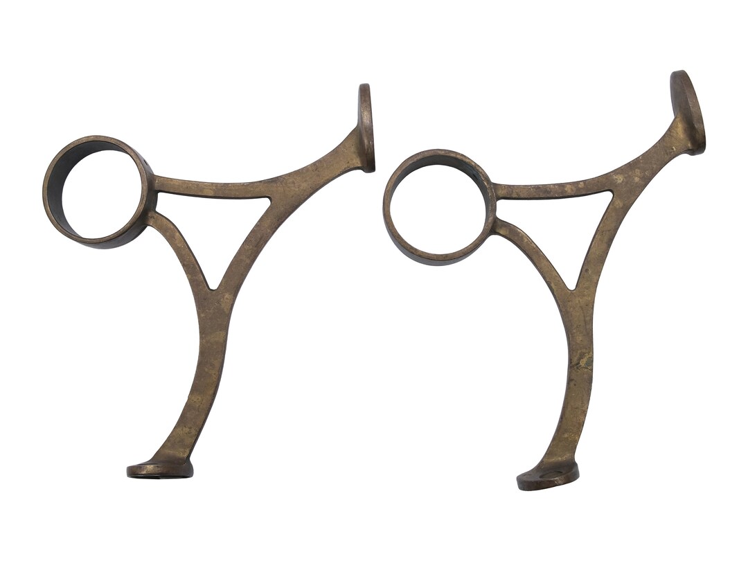 Pair of Reclaimed Angled Brass Bar Footrest Brackets - Etsy