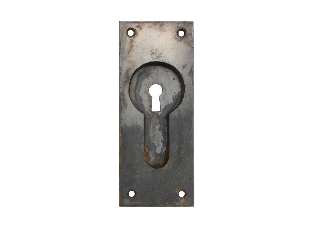 Vintage 5.75 In. Steel Keyhole Recessed Pocket Door Plate - Etsy