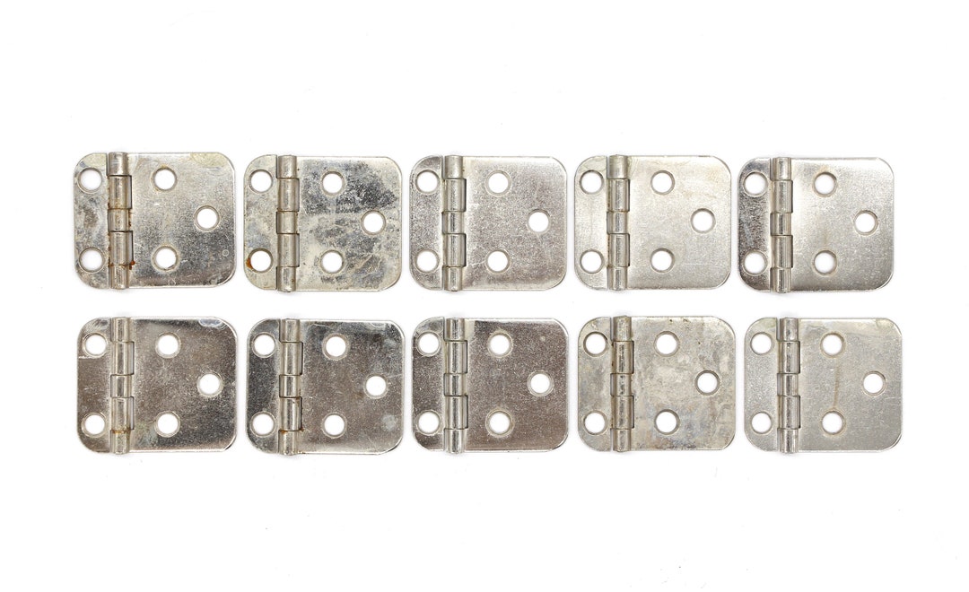 Set of 10 Nickel Face Mount 1.5 X 1.75 Cabinet Hinges - Etsy