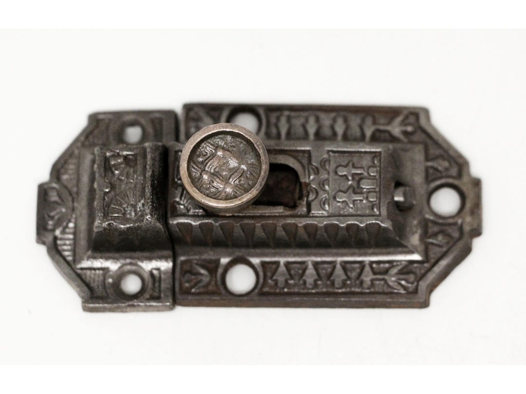 Cast Iron Latch With Basket Weave Button - Etsy