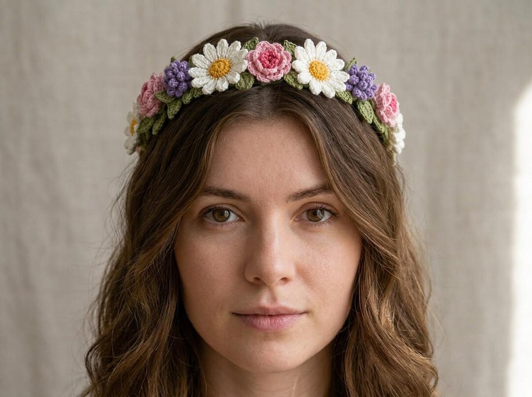Wildflower Crown Crochet Pattern PDF, Crochet Flower Crown Pattern ...