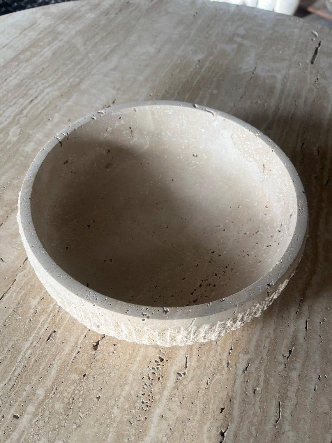 Travertine Marble Bowl – Handmade Natural Stone Serving Bowl - Etsy