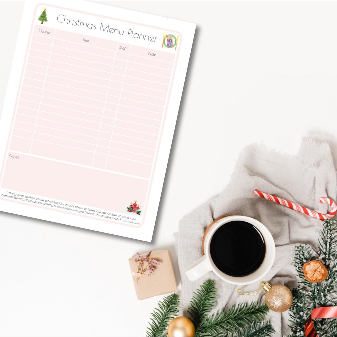 Christmas Menu Planner Printable - Blush - Etsy