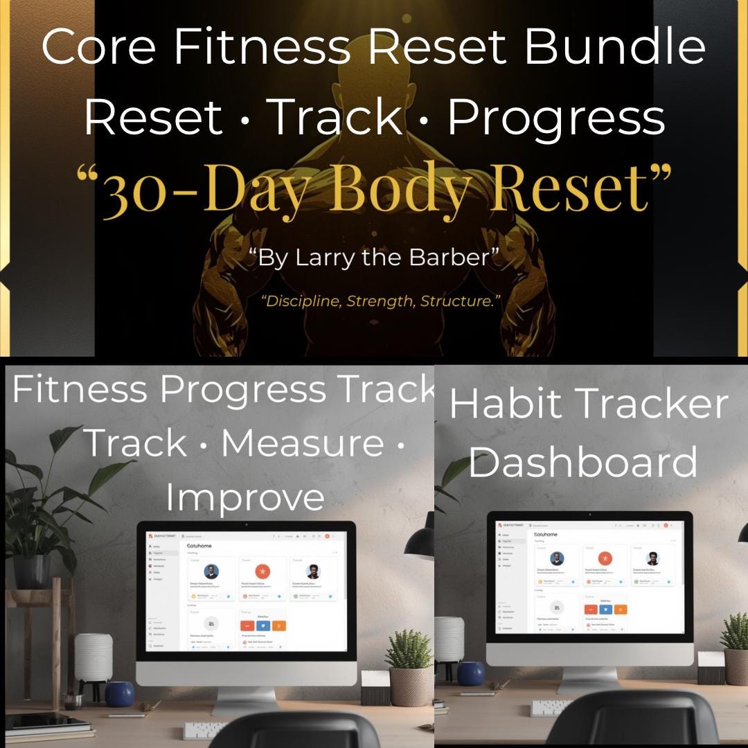 Core Fitness Reset Bundle | 30-day Reset Book + Habit Tracker + Fitness ...