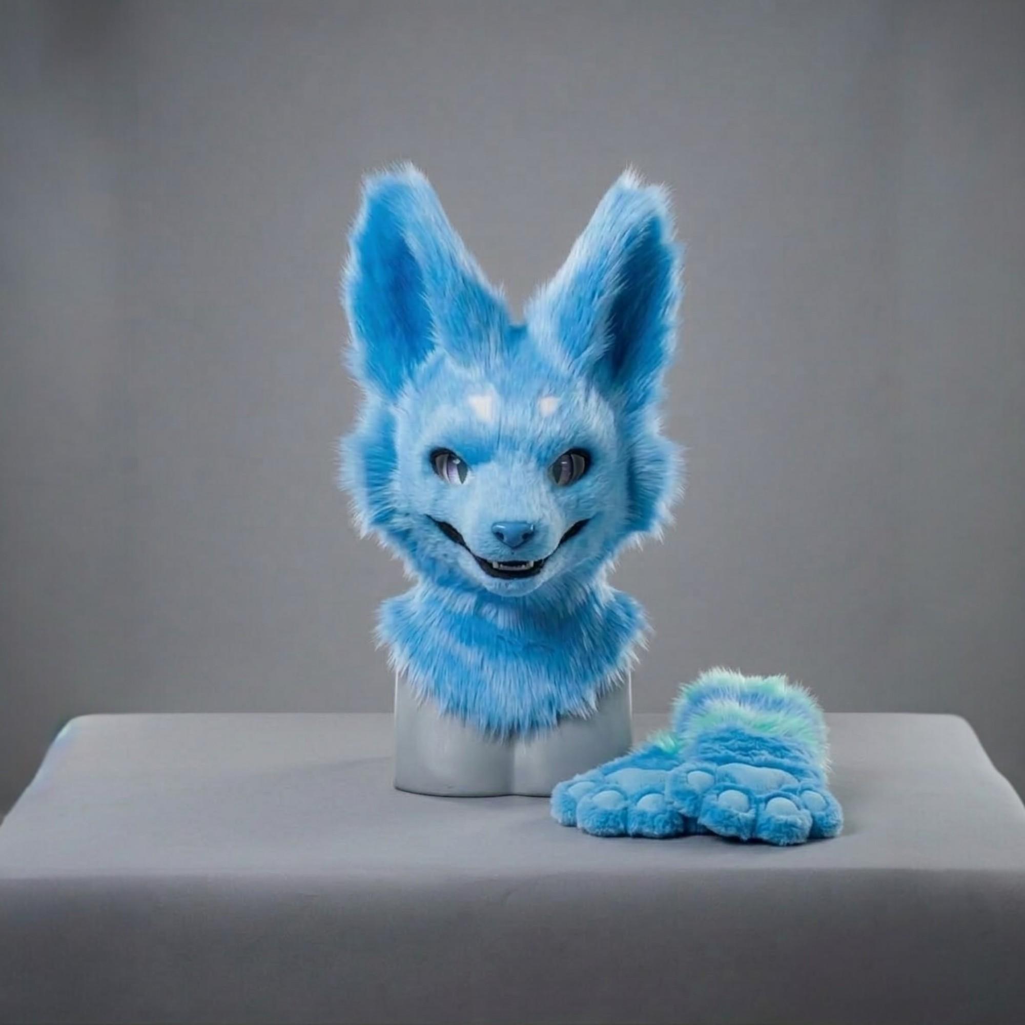 Blue Fox Fursuit Full Body Costume, Anthropomorphic Character Cosplay ...