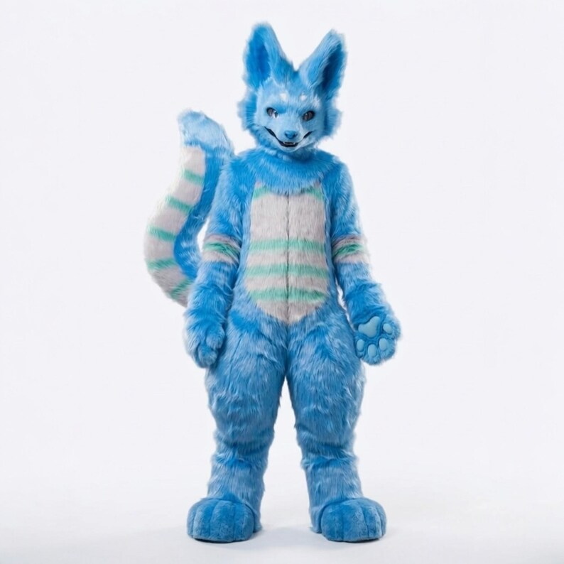 Blue Fox Fursuit Full Body Costume, Anthropomorphic Character Cosplay ...