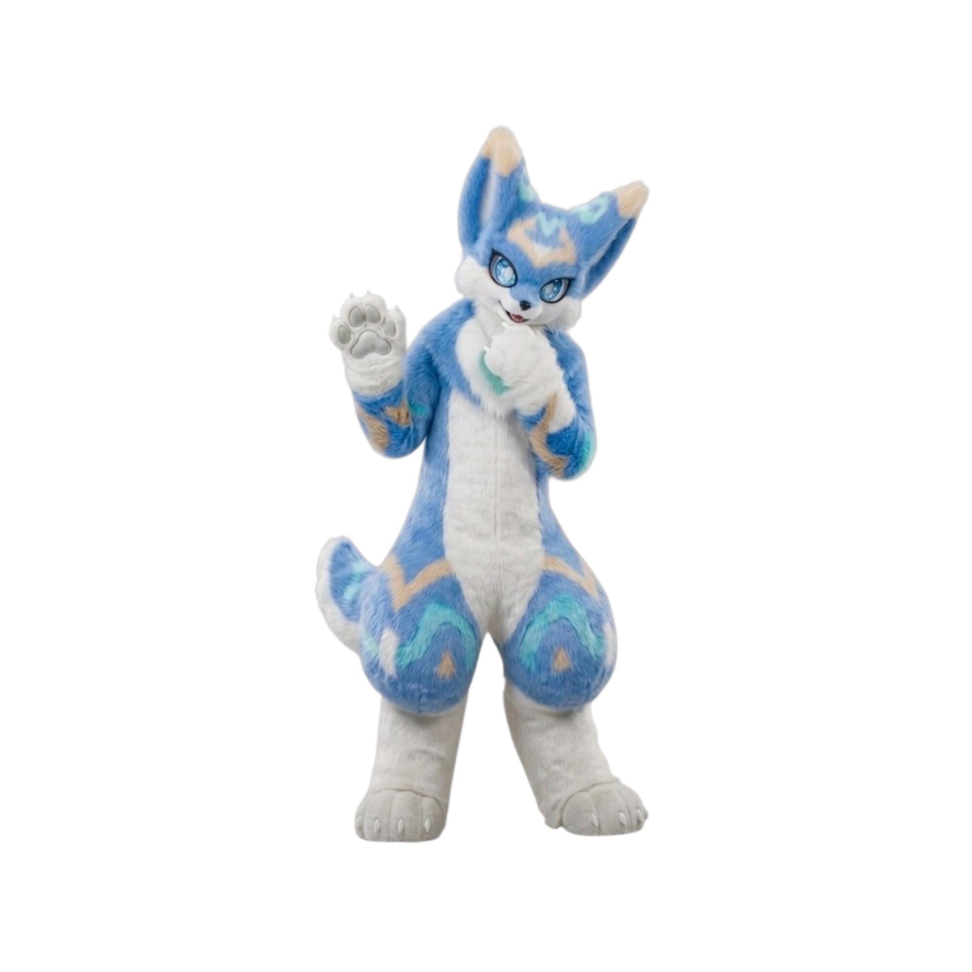 Blue White Fox Fursuit Costume: Full Body Plush Anthropomorphic Cosplay ...