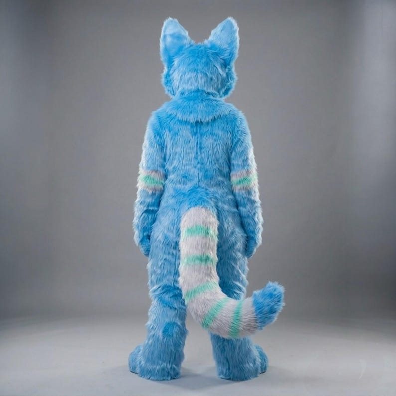 Blue Fox Fursuit Full Body Costume, Anthropomorphic Character Cosplay ...