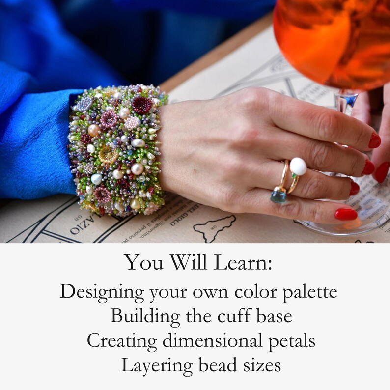 Seed Bead Bracelet Tutorial • Floral Cuff Pattern • Bead Embroidery ...