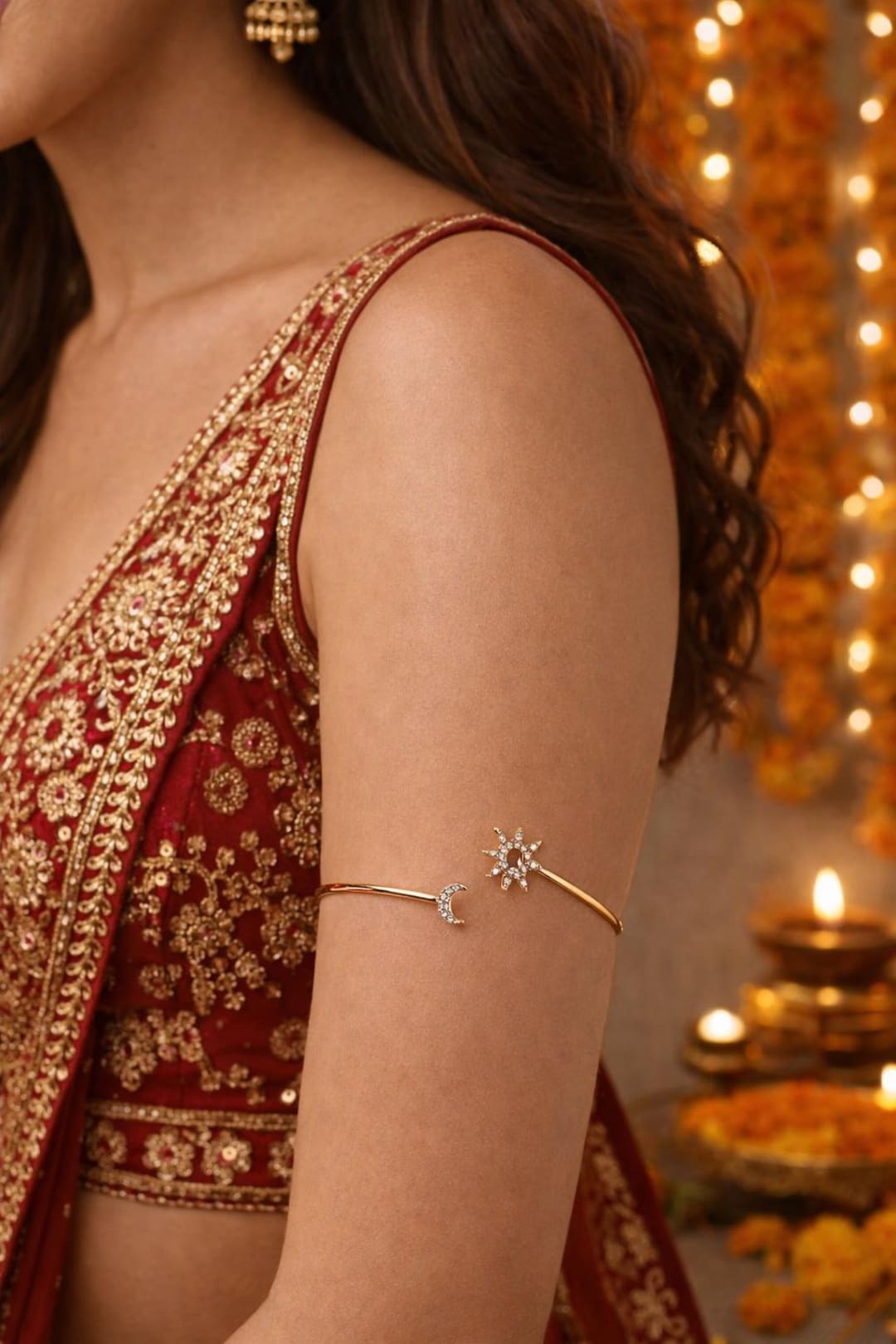 Golden Armlet |western Jewelry | Hand Jewelry|wedding Jewelry|armlet ...