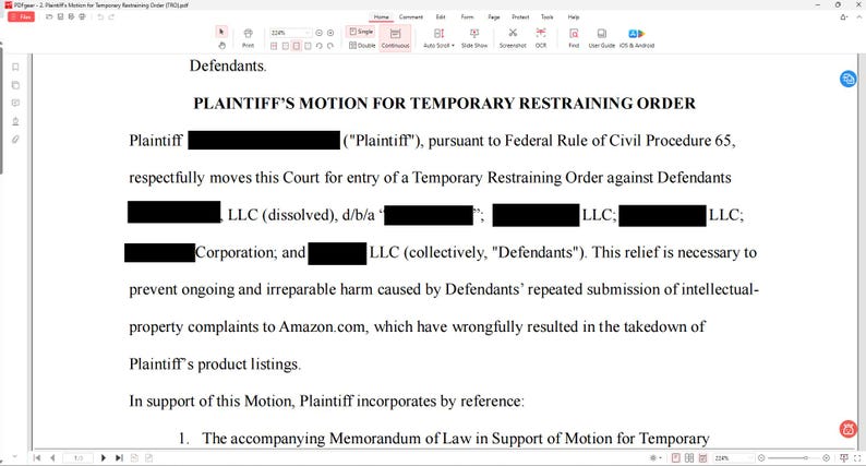 Pro Se Federal Court Motions Pack – TRO, Electronic Filing Templates ...