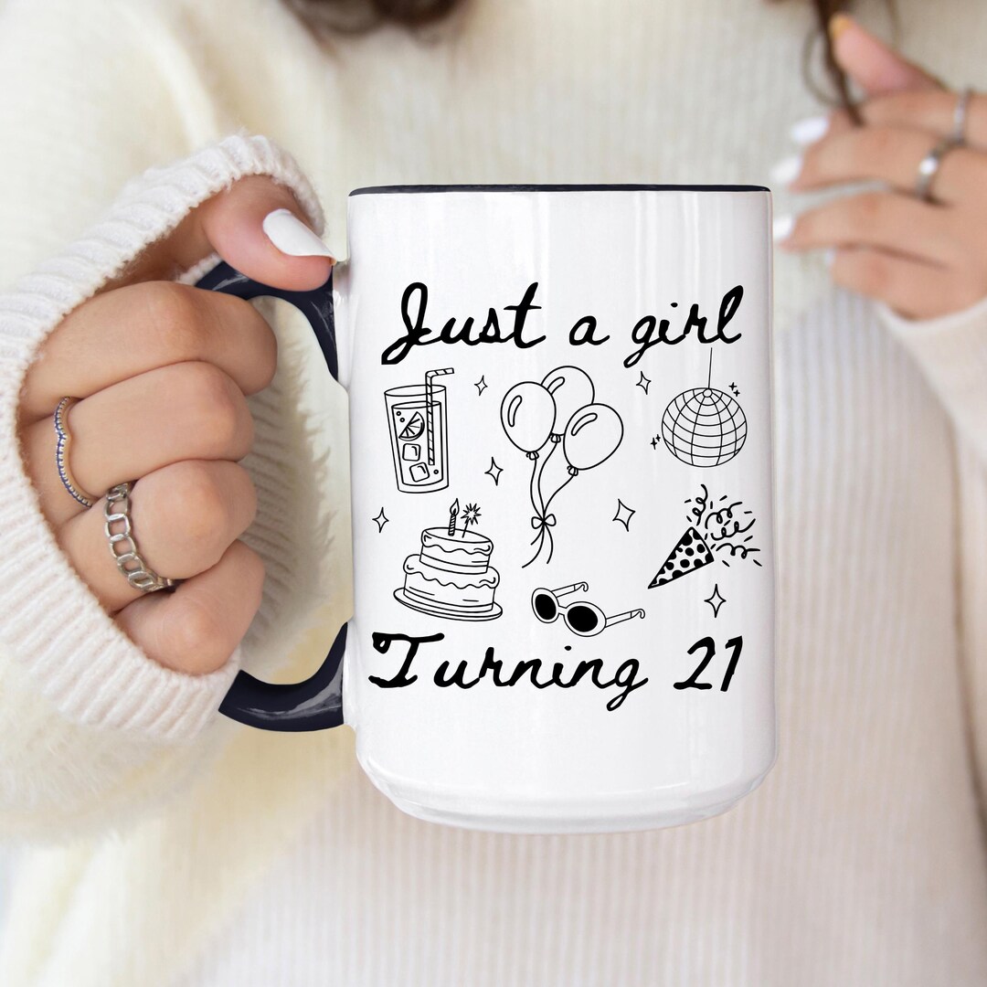 Just a Girl Turning 21 Mug, 21 Birthday Gift for Her, 2005 Coffee Cup ...