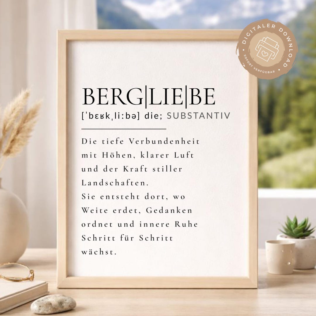 Mountain Love Poster – Minimalist Mountain Wall Decor | Peace & Nature ...
