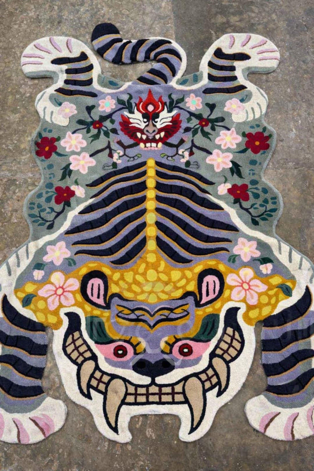 Hand-tufted Tibetan Tiger Wool Rug Handmade Tibetan Tiger Area Wool Rug ...