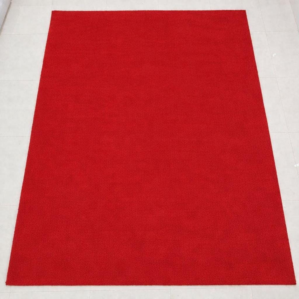 Solid Red Area Rug Hand-tufted Wool Rug Modern Minimal Area Rug ...