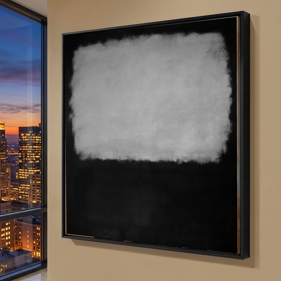 Markh Rothko Minimalist Black and White Canvas,abstract Modern Wall Art ...
