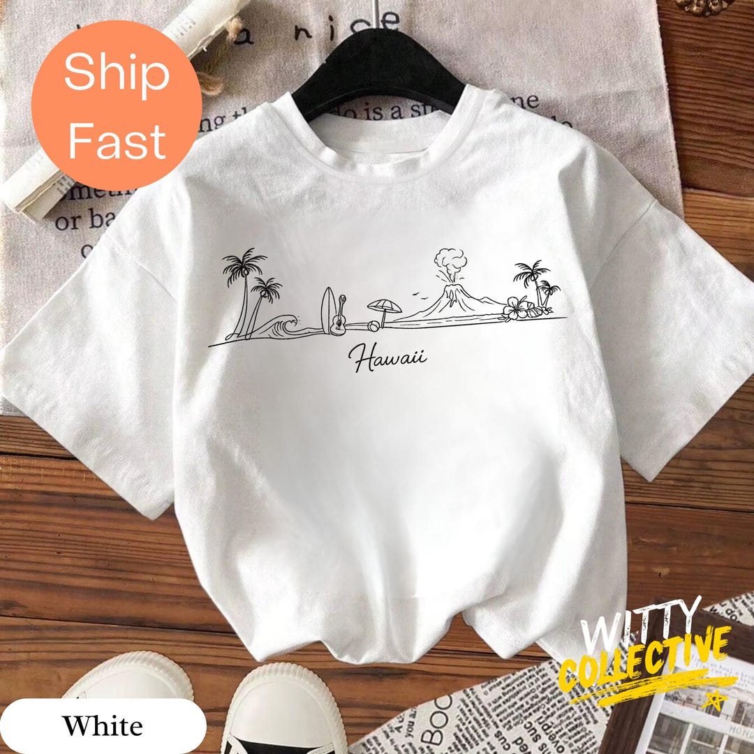 Comfort Colors® Hawaii Line Art Shirt, Minimal Island T Shirt - Etsy