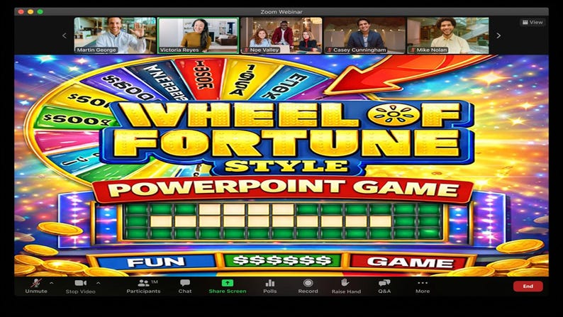 Wheel of Fortune Style Powerpoint Game – Interactive Game Show Template ...