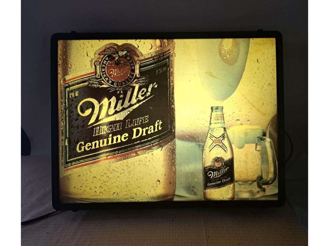 Miller High Life Sign, Lighted, Vintage 1986 Lighted Beer Sign ...