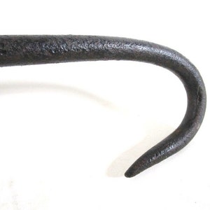 Large Hay Baling Hook, Vintage Forged Iron Hook, Rustic Wood Hook ...