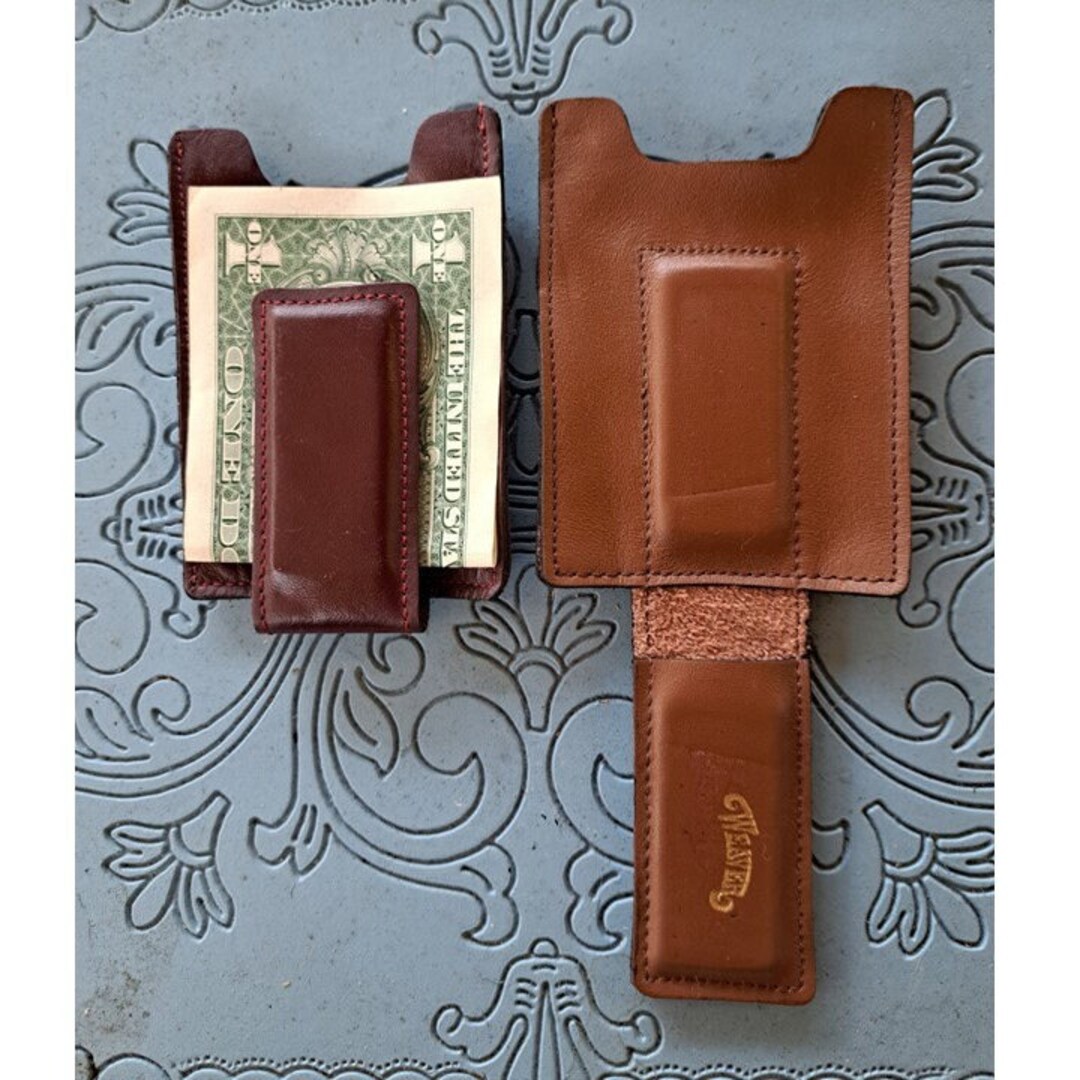 Vintage Weaver Leather Money Clip Wallet, Tan Front Pocket - Etsy