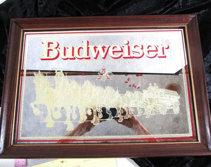 Budweiser Mirror, Vintage King of Beers, Breweriana, Anheuser Busch ...