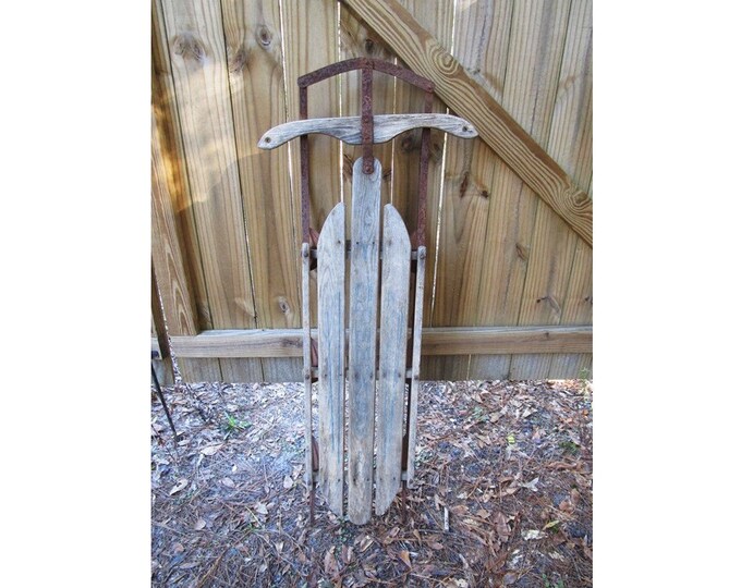 Speedaway Wood Snow Sled, Vintage 1970's, Rusty Winter Garden Porch ...