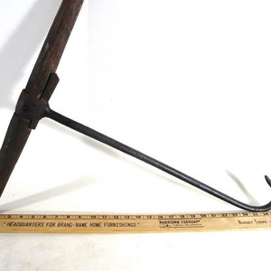 Vintage Forged Iron Baling Hook, Rustic Butcher Tool, Farmhouse Decor ...