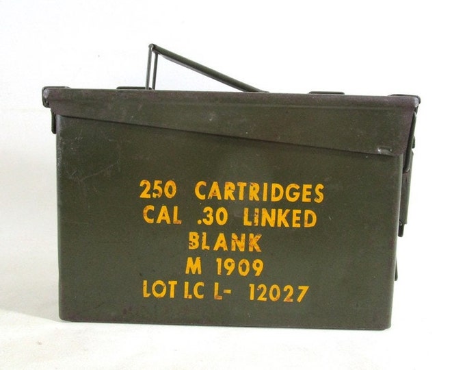 Metal Ammo Cartridge Box, Vintage Militaria Army Military Retro Storage ...