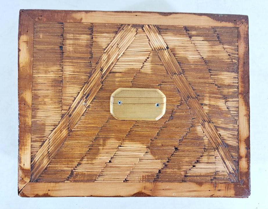 Folk Art Matchstick Box, Vintage Signed Tramp Art Jewelry Storage - Etsy