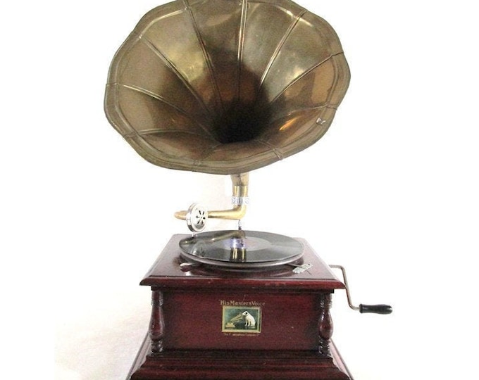 Gramophone 78 Rpm Record Player, Vintage Hand Crank Reproduction ...