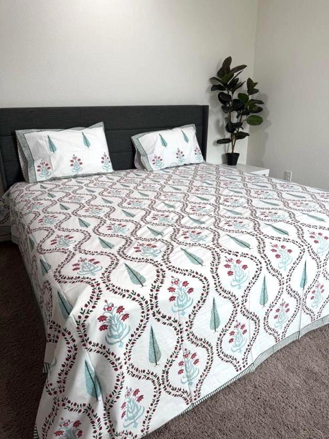 Pure Cotton Bed Sheet, Hand Block Printed - Etsy