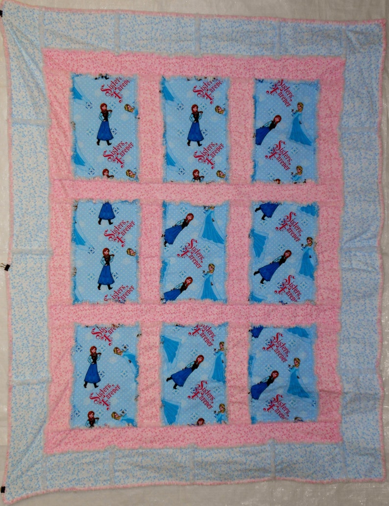 Disney's Frozen Sisters Elsa and Anna Rag Quilt | Etsy