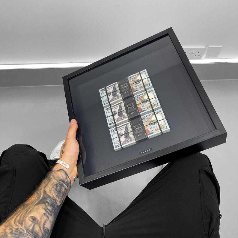 Luxury Money Wall Art – 3D Cash Stack Framed Artwork | Modern Urban ...