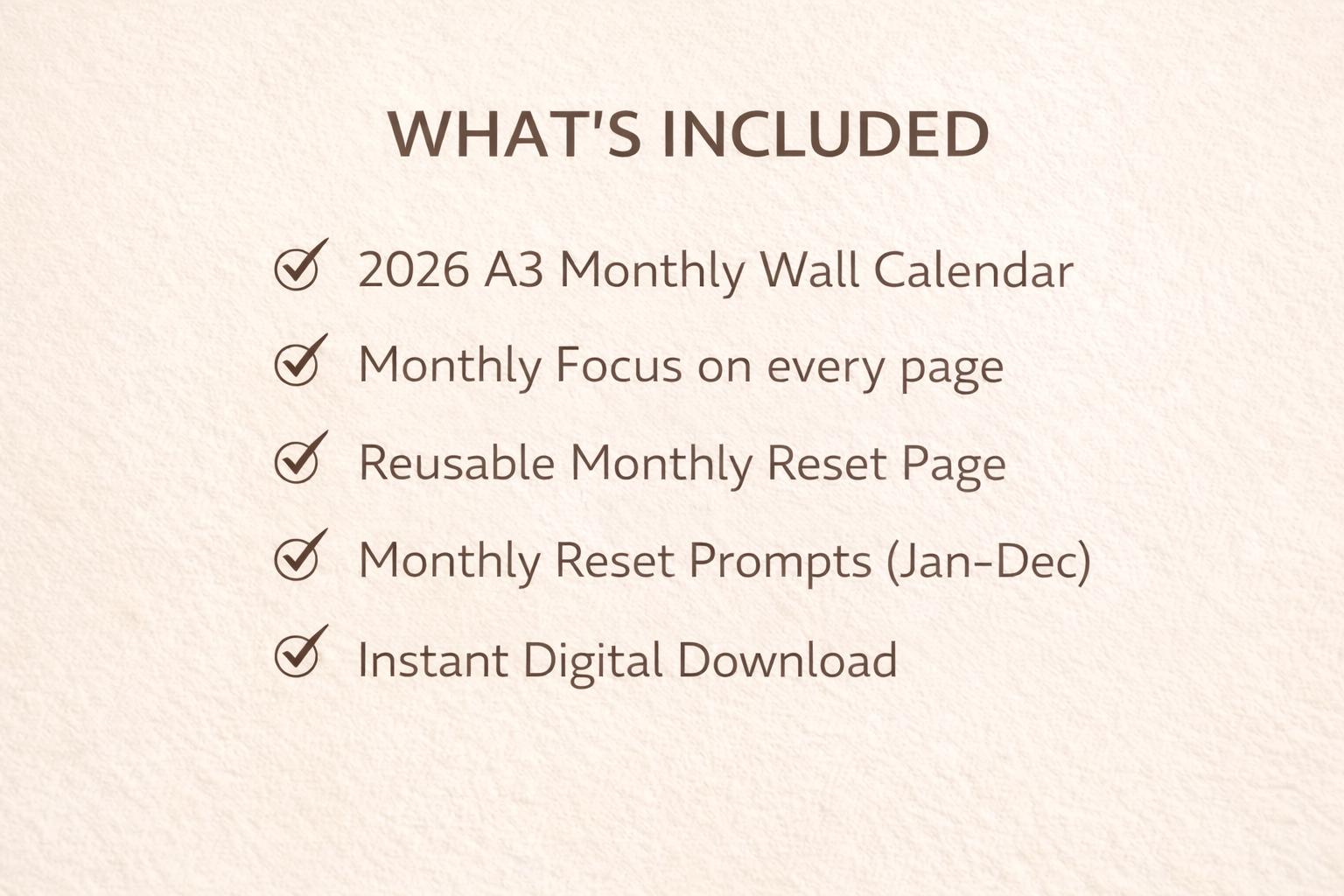2026 A3 Wall Calendar System | Monthly Focus Planner | Post-it Friendly ...