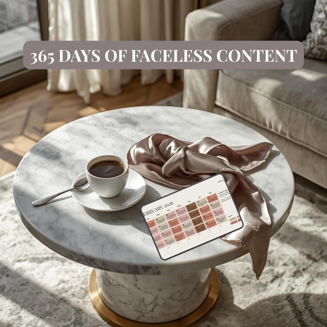 365 Days of Faceless Content Ideas | Social Media Calendar for Digital ...