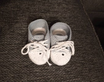 Variegated Teal Gray Baby Booties Newborn Blue Gray Booties Baby Boy ...