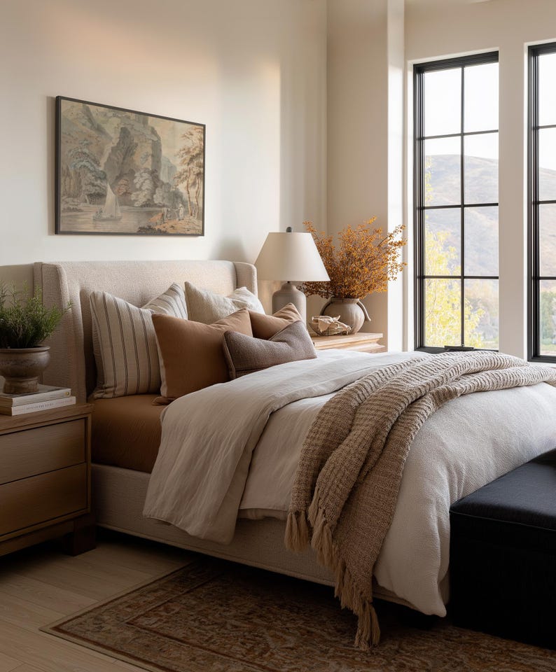 Vintage Landscape Print, Antique Castle on Cliff, Romantic River ...