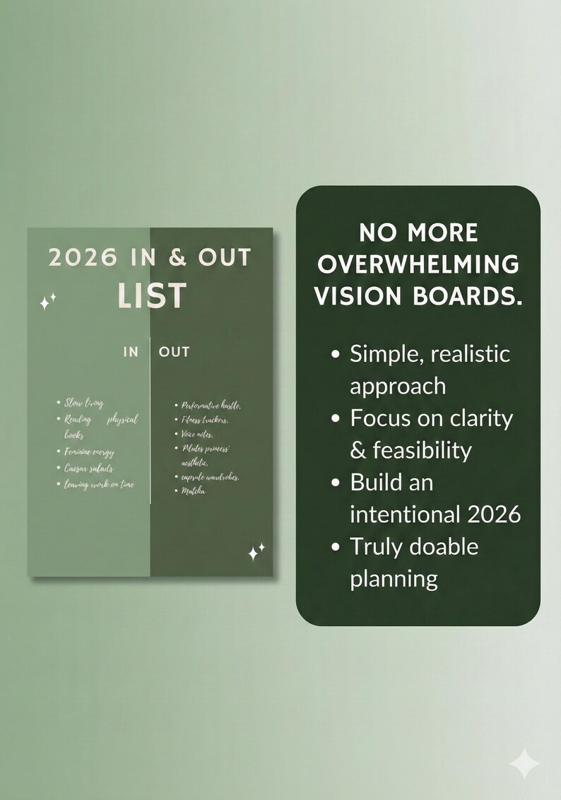 2026 in & Out List PDF | Minimalist New Year Reset | Manifestation ...