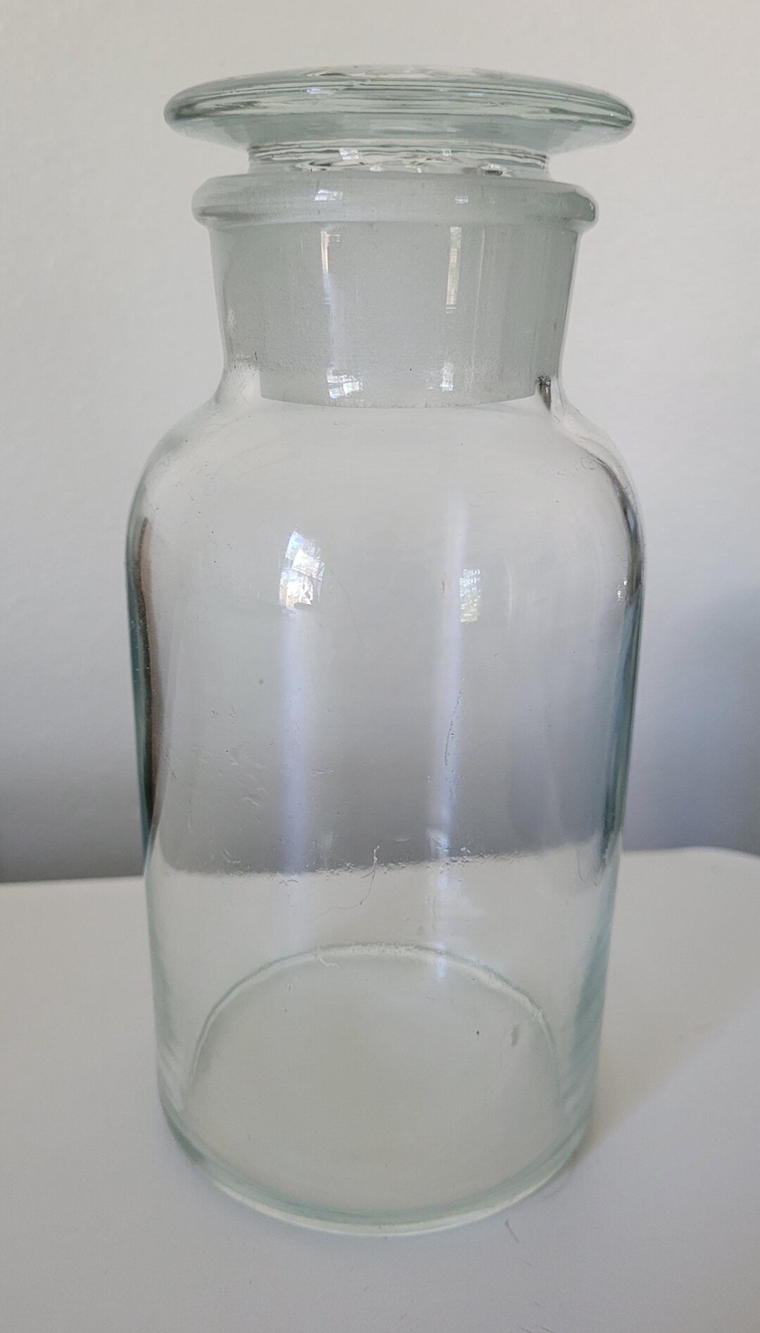 Large Wide Neck Ground Glass Stopper Lab Apothecary Jar Bottle 6.75 - Etsy