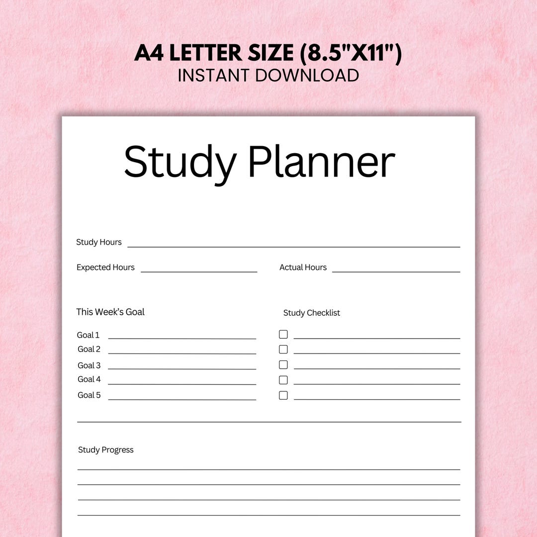 Academic Study Planner | College, High School, Semester (A4, A5 PDF ...