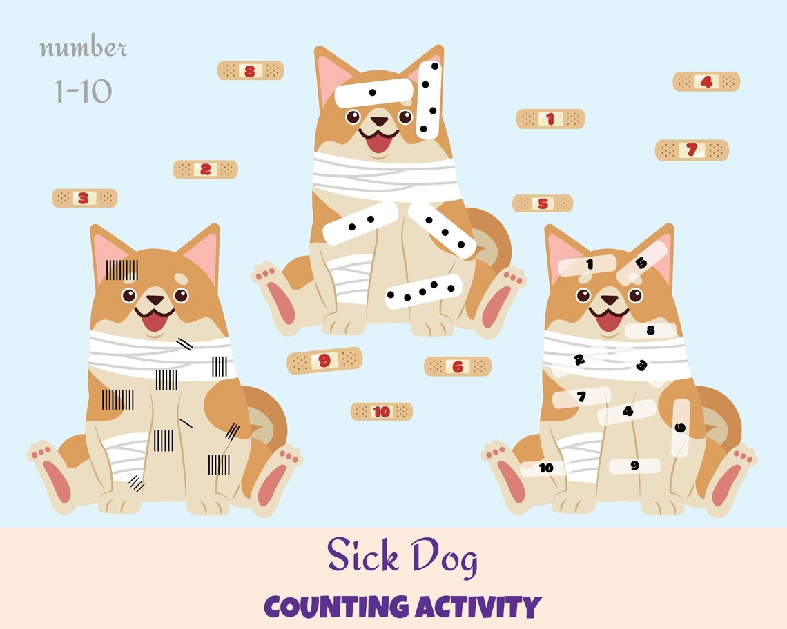 Dog Counting Game | Number Recognition, Fine Motor Skills (PDF ...
